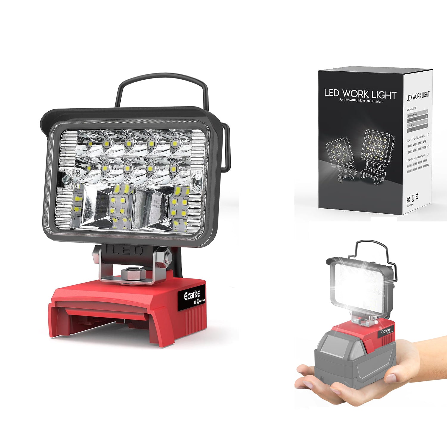 20W Handheld LED Work Light for Milwaukee M18 Battery – Ecarke